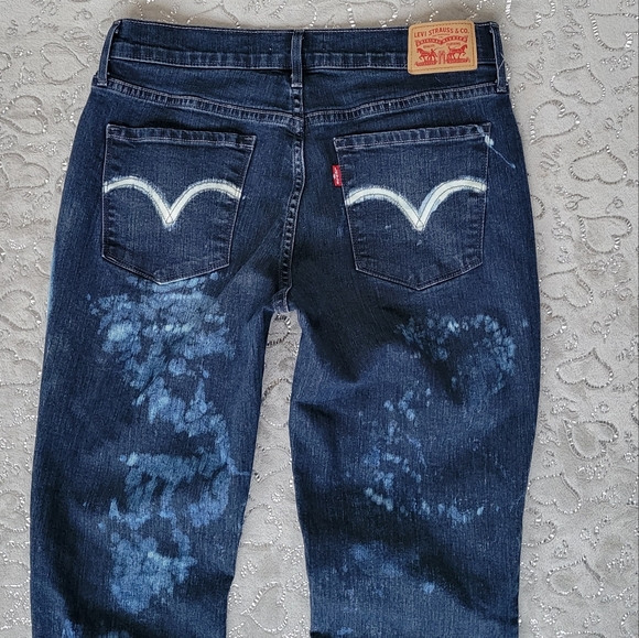 Levi's | Jeans | Bleached Levis 55 Jeans Straight Dark Bleach Washed ...